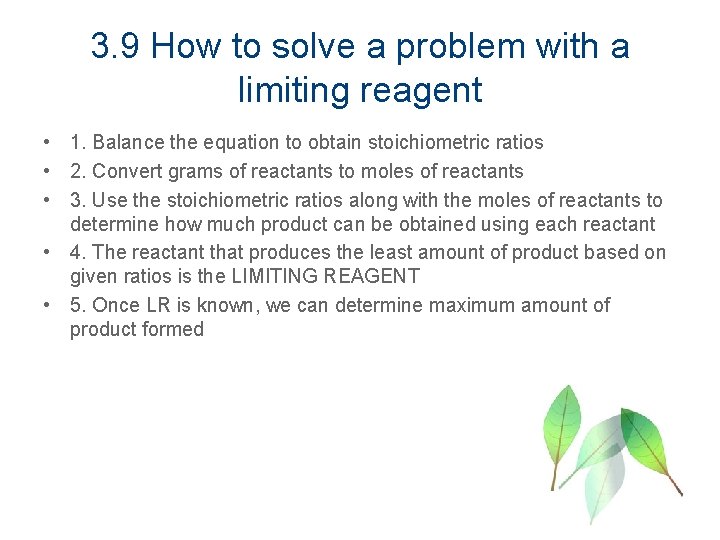 Stoichiometry Presentation Chapter 3 Notes 3 5 Determining