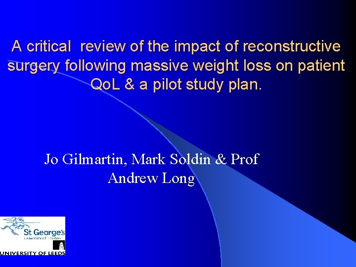 A critical review of the impact of reconstructive