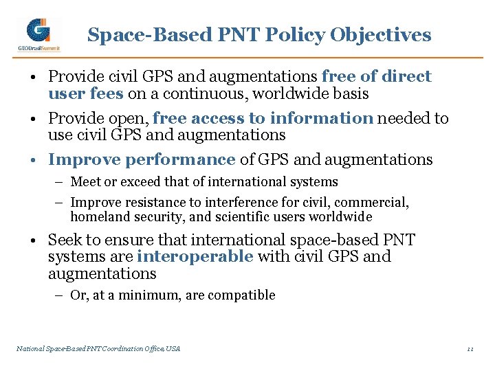 The Global Positioning System Serving the World July