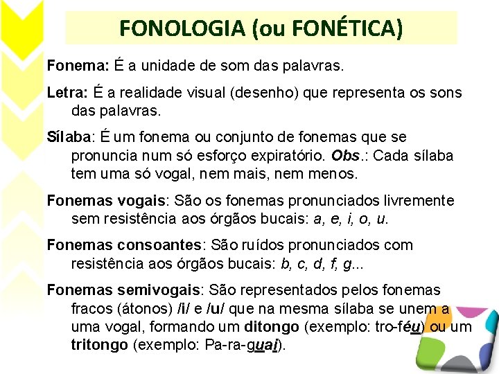 LNGUA PORTUGUESA Fonologia e Estrutura Formao das Palavras