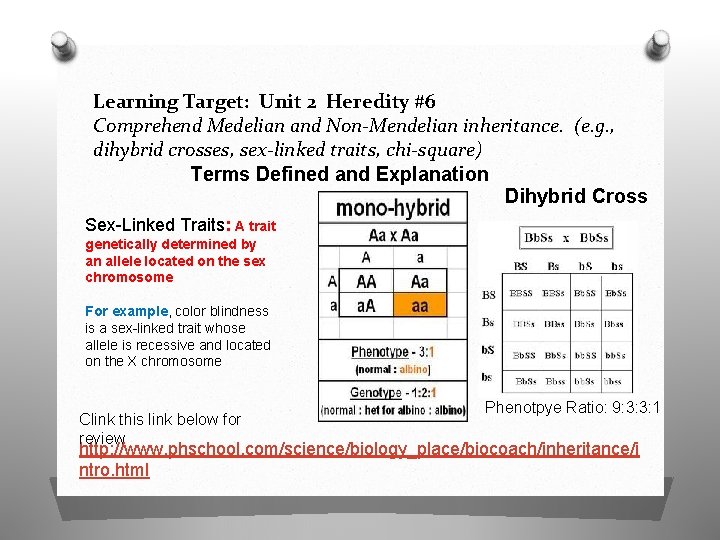 Learning Target Unit 2 Heredity 1 Understand the