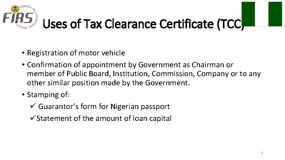 PRESENTATION ON REMOVING CONSTRAINTS TO OBTAINING TAX CLEARANCE