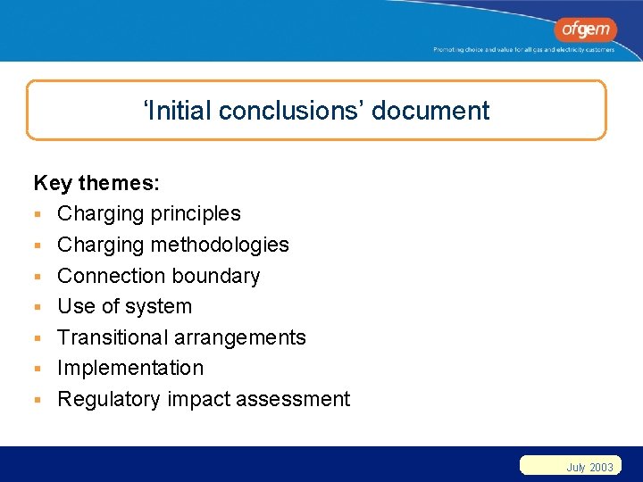 Structure of Electricity Distribution Charges Welcome and Introduction