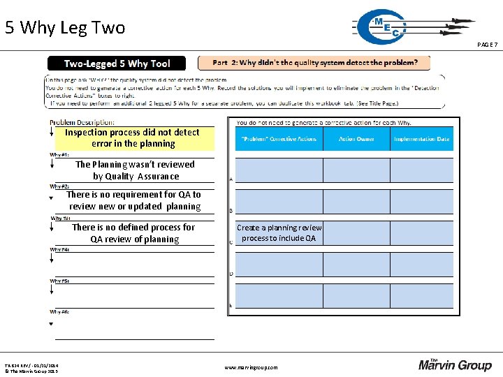 A tradition of excellence The 5 Whys A