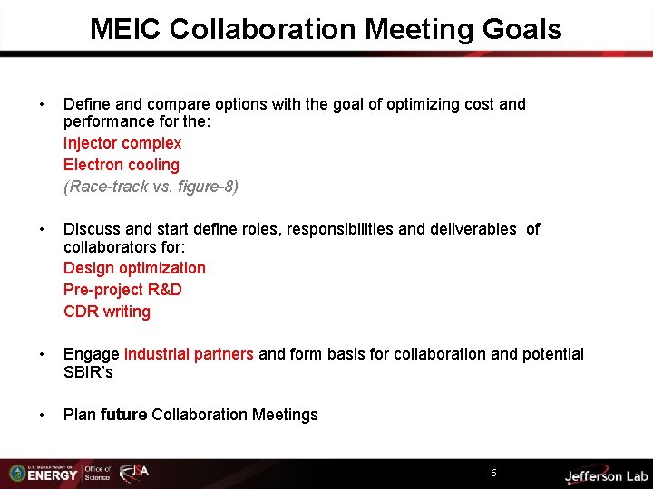 Welcome and Charge Fulvia Pilat MEIC Collaboration Meeting