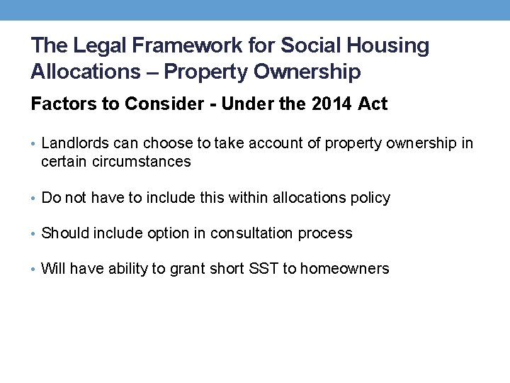 Housing Scotland Act 2014 Legal Framework for Social