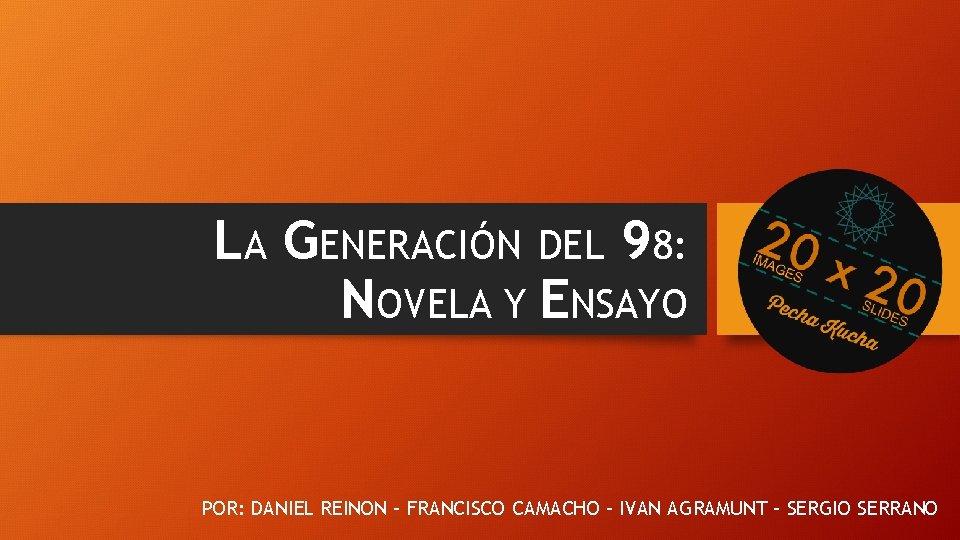 LA GENERACIN DEL 98 NOVELA Y ENSAYO POR