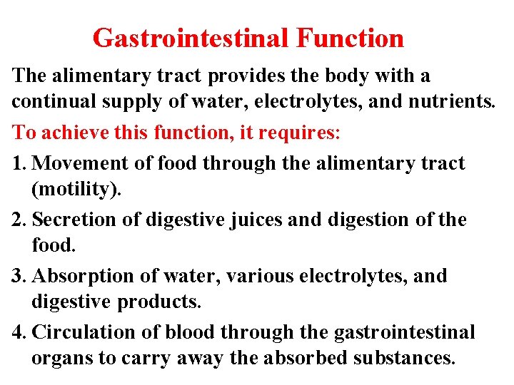 Lecture 1 Gastrointestinal Physiology Chapter 63 pages 797