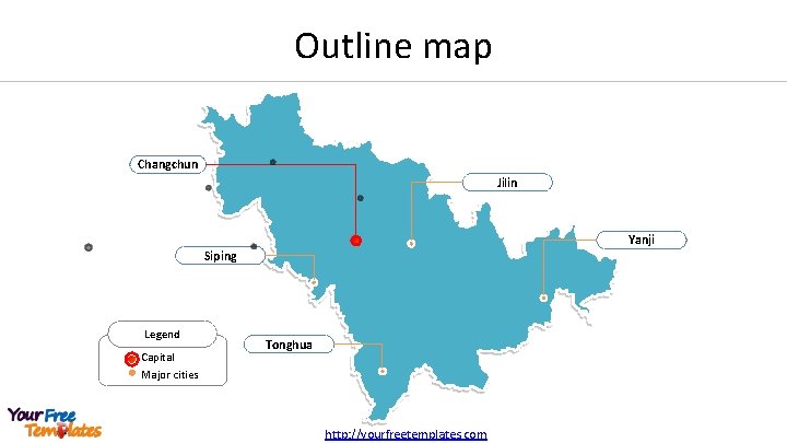 Outline map Changchun Jilin Yanji Siping Legend Capital