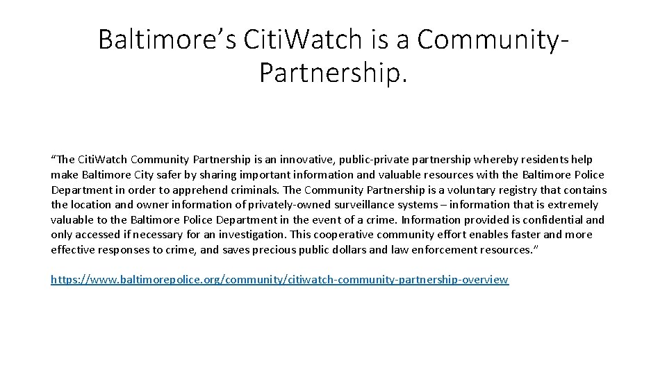 Baltimore Police Department Citi Watch https www baltimorepolice