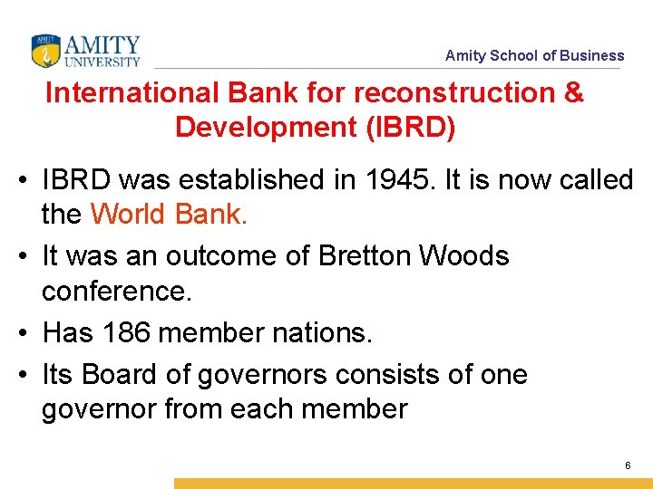 Amity School of Business Module 6 IMF and