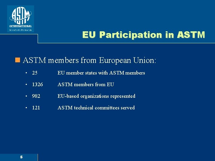 ASTM International Committee F 40 on Declarable Substances