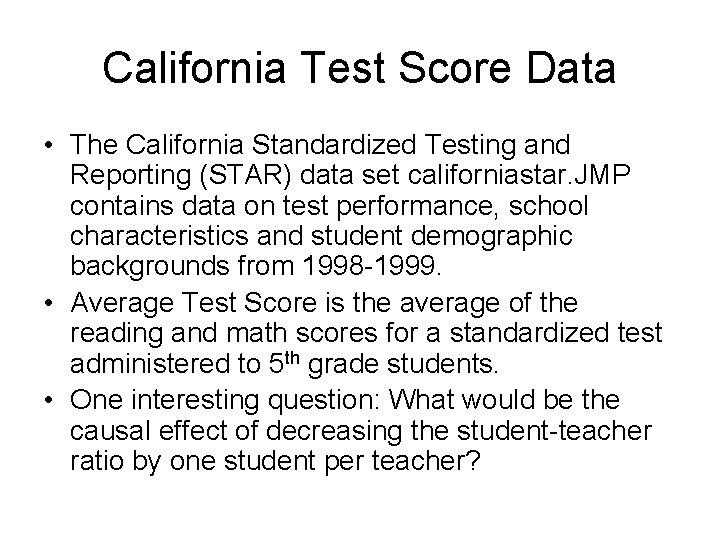 Class 18 Thursday Nov 11 Omitted Variables Bias