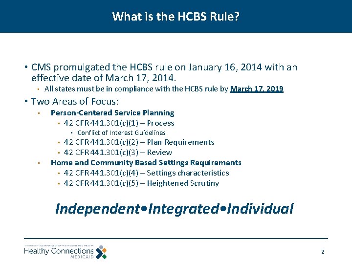 The Home and CommunityBased Services HCBS Final Rule