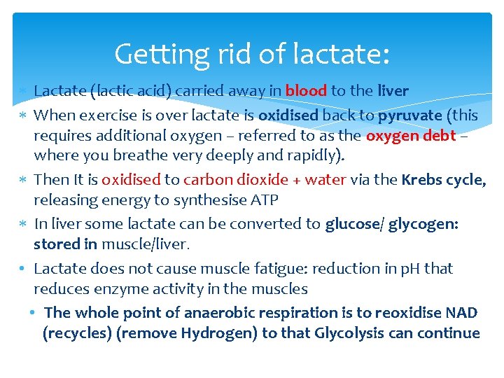 Starter Define anaerobic respiration The release of energy