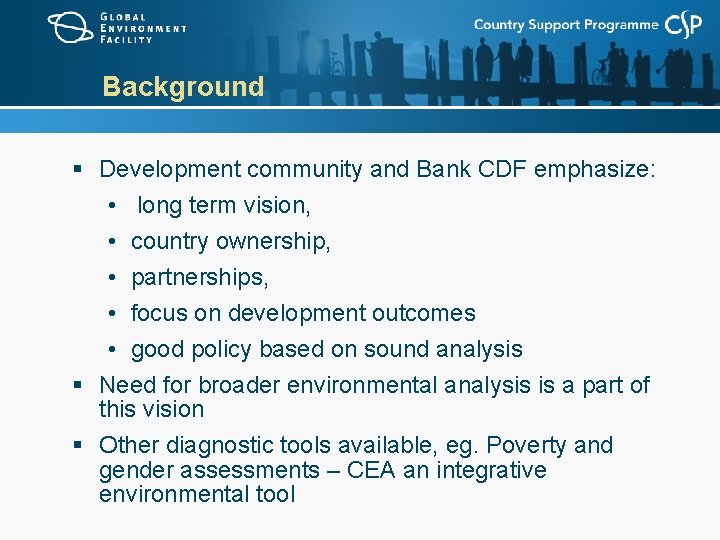 The World Banks Experience with Country Environmental Analysis