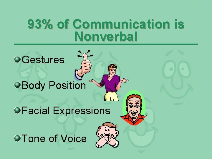 Nonverbal Communication We speak only with our mouths