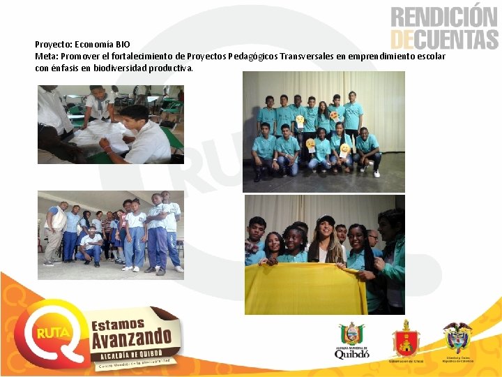 Proyecto Economa BIO Meta Promover el fortalecimiento de