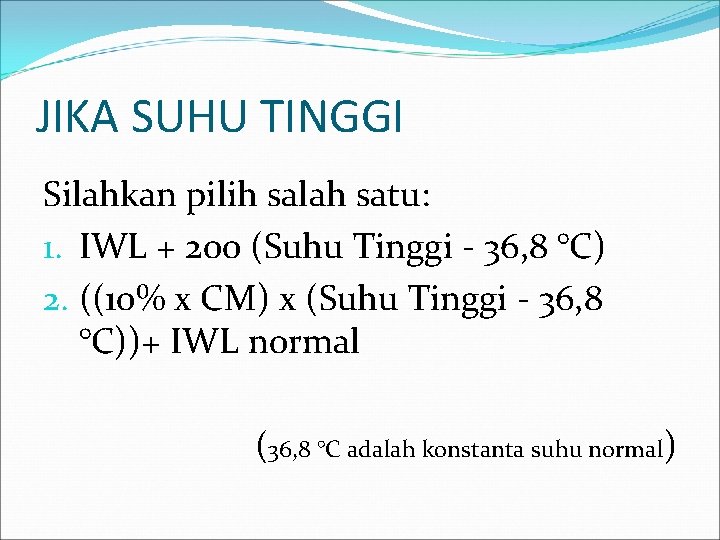 BALANCE CAIRAN PADA ANAK Oleh Titik Anggraeni RUMUS
