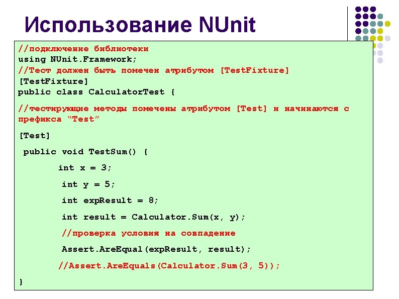 using System using NUnit Framework Test Fixture public