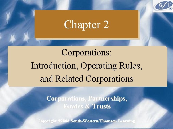 Chapter 2 Corporations Introduction Operating Rules and Related