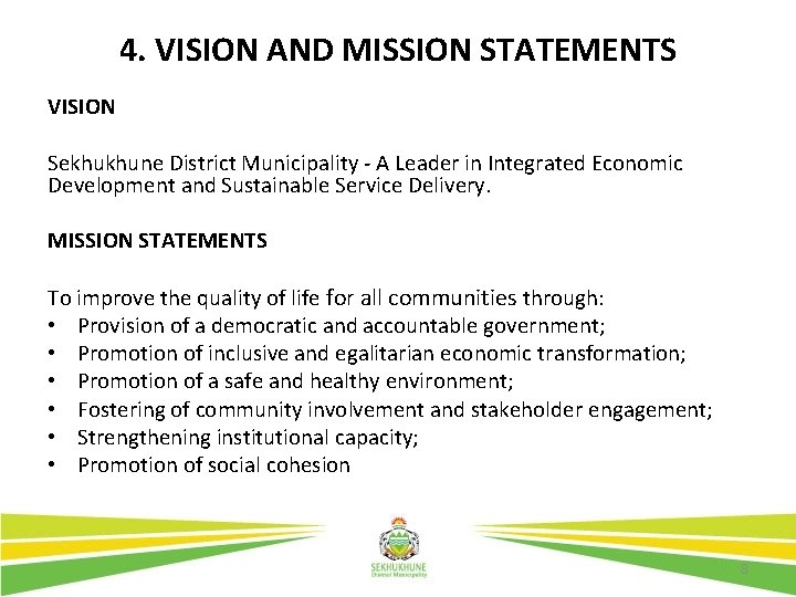 DRAFT DISTRICT DEVELOPMENT PLAN AND BUDGET FOR 2020