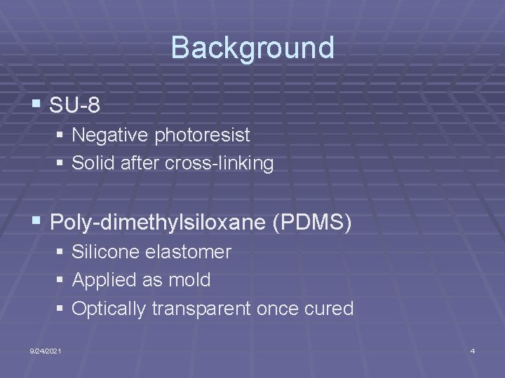 Molding PDMS Channels and an Embedded Detector Chamber
