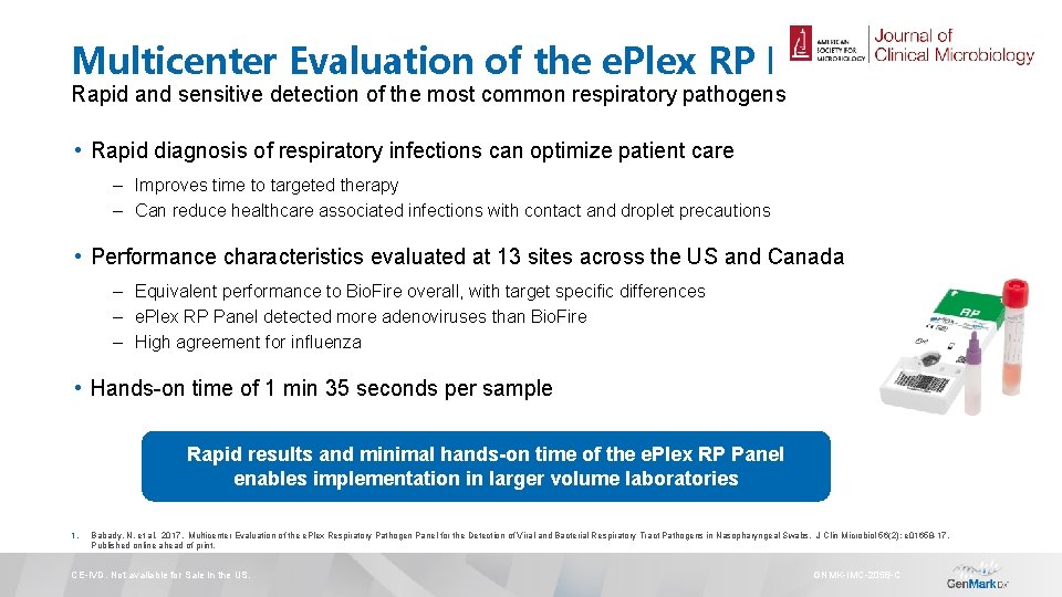 e Plex Respiratory Pathogen RP Panel Publication Summary