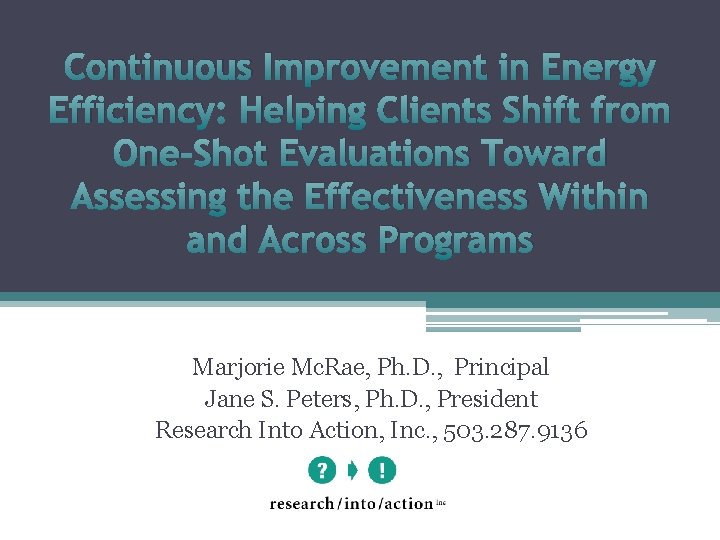 Continuous Improvement in Energy Efficiency Helping Clients Shift