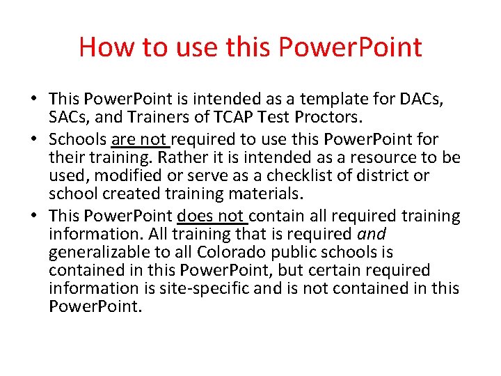 How to use this Power Point This Power