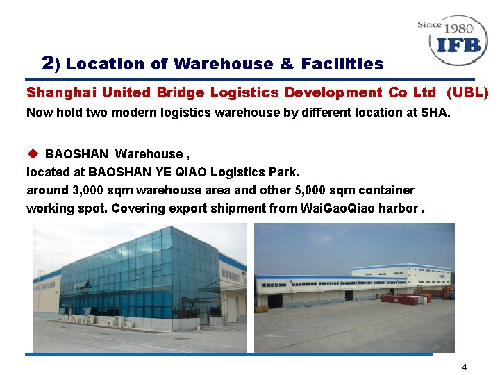 Shanghai United Bridge Logistics Development Co Ltd UBL