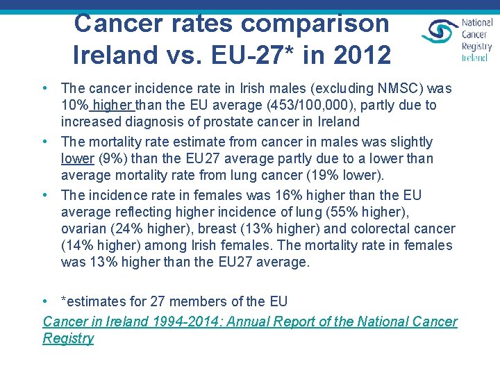Cancer global Irish perspectives Mairead OConnor National Cancer