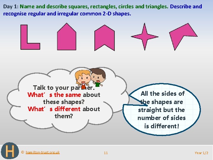 Shape 2 D Shapes Objectives Day 1 Name