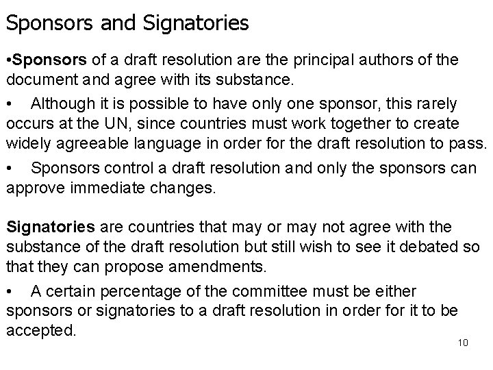 Model United Nations Documents of MUN 1 Documents