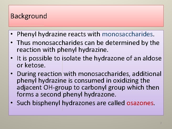 Lab Activity 3 Formation of Osazones Phenyl Hydrazine