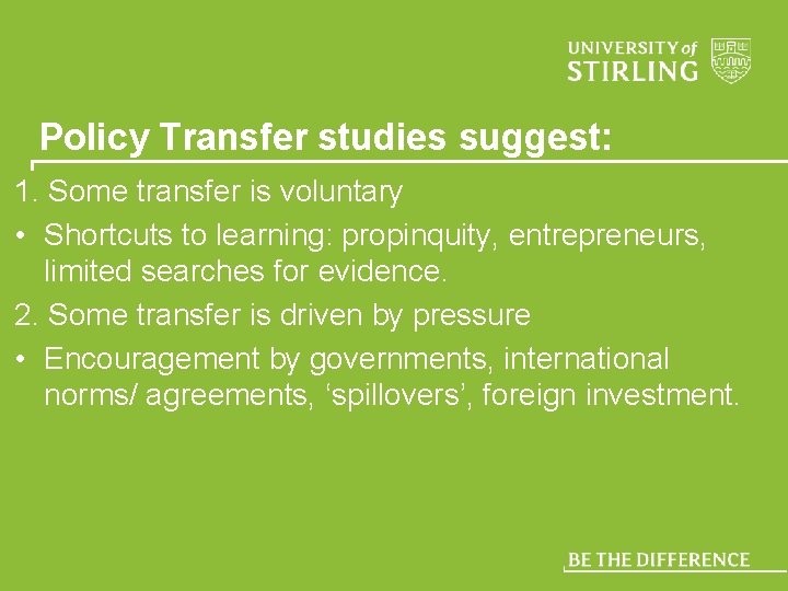 Teaching evidence based policy to fly How to