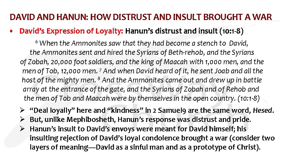 David and Hanun David A Man after Gods