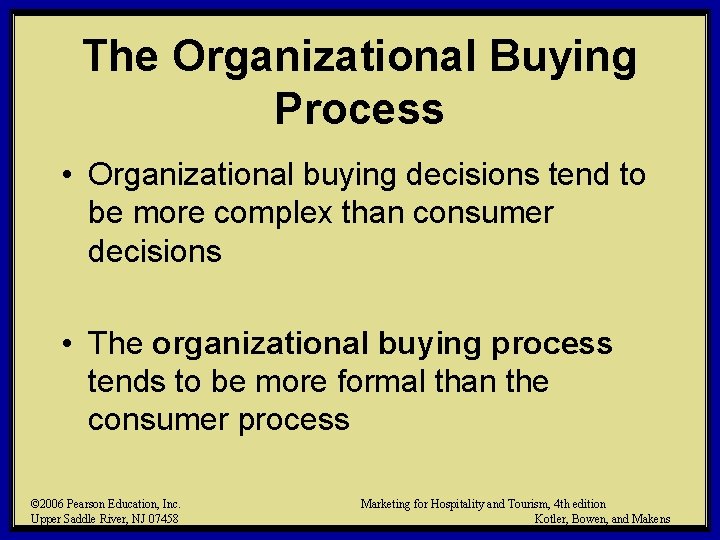 Chapter 7 Organizational Buyer Behavior of Group Market
