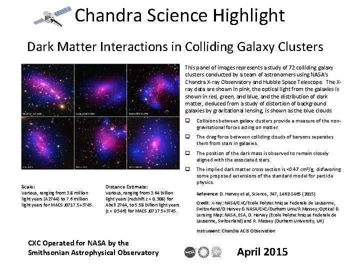 Chandra Science Highlight Dark Matter Interactions in Colliding