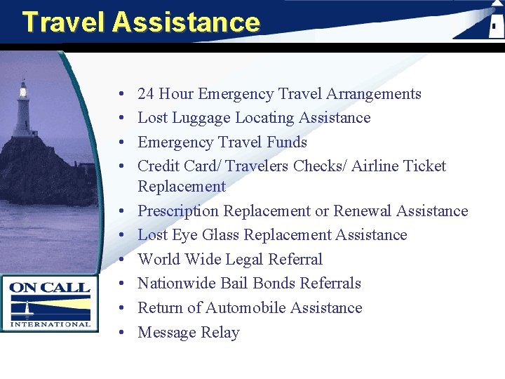 Lafayette College Overview of On Call International Capabilities