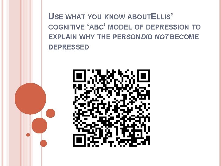 COGNITIVE EXPLANATION OF DEPRESSION STARTER BASED ON YOUR