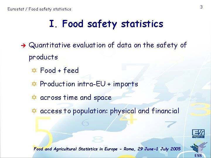 Eurostat Food safety statistics Towards food safety statistics