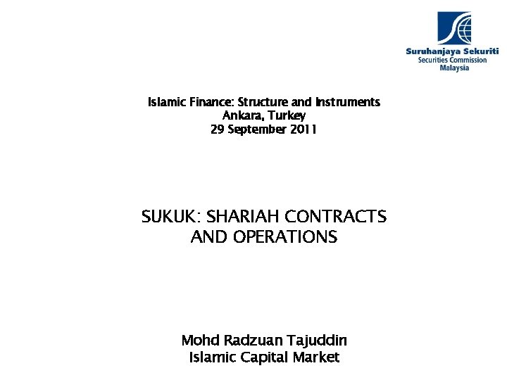 Islamic Finance Structure and Instruments Ankara Turkey 29