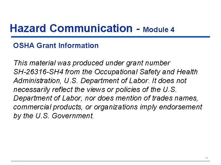 Hazard Communication Module 4 Special Warehouse Worker Hazards