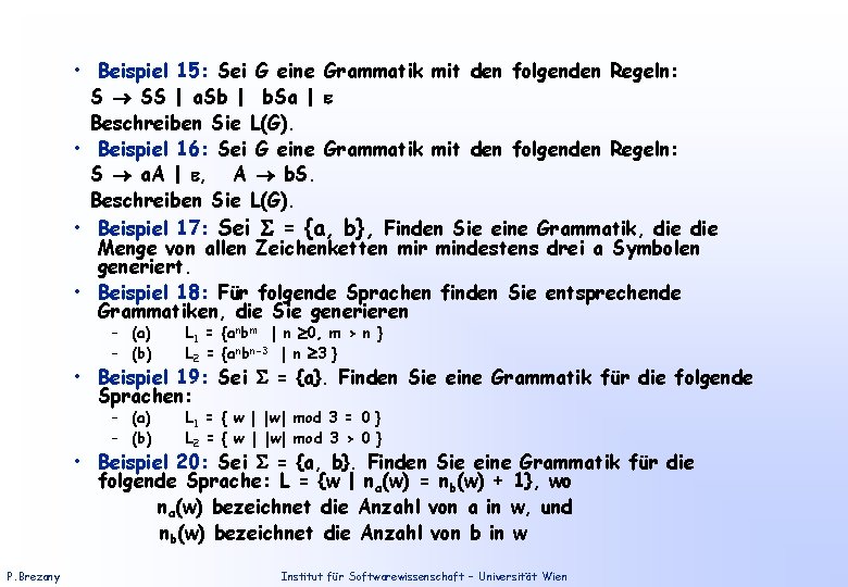 Beispiele KFG 2 Teil Beispiel 1 Sei G