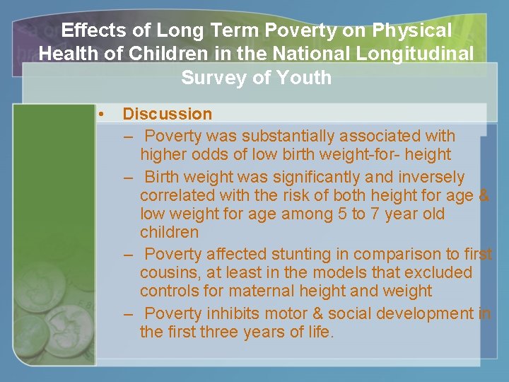 Children and Poverty The Implications of Poverty on