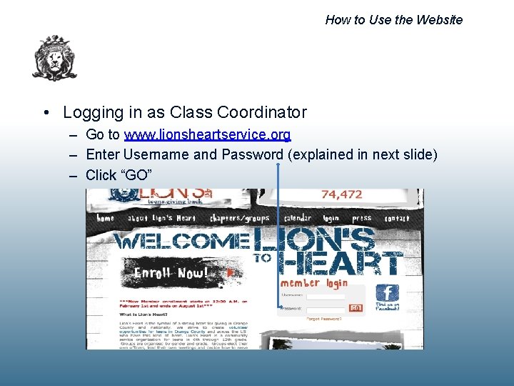 CLASS COORDINATOR TRAINING HOW TO USE THE WEBSITE