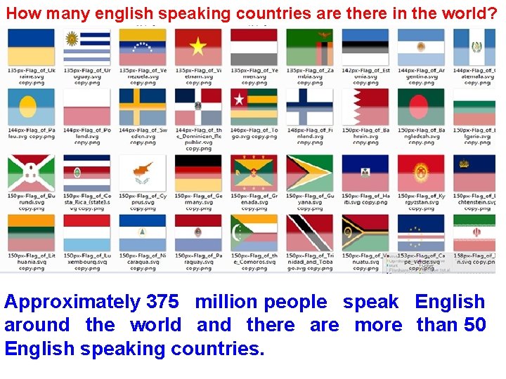 How many english speaking countries are there in