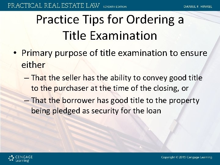 Chapter 12 Title Examinations Objectives After reading this