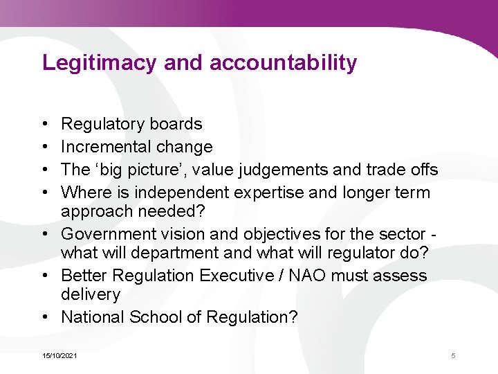 A new era for regulation Sharon Darcy Board